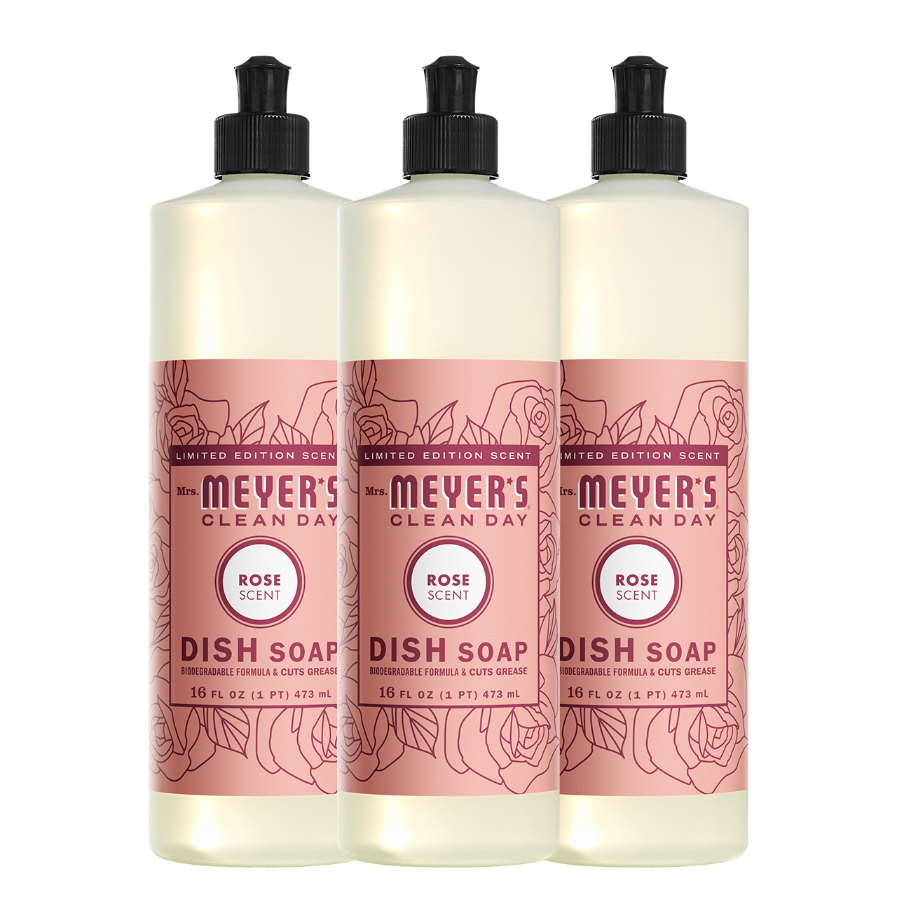 Mrs. Meyer's Rose Dish Soap 3-count bundle – Mrs Meyer's