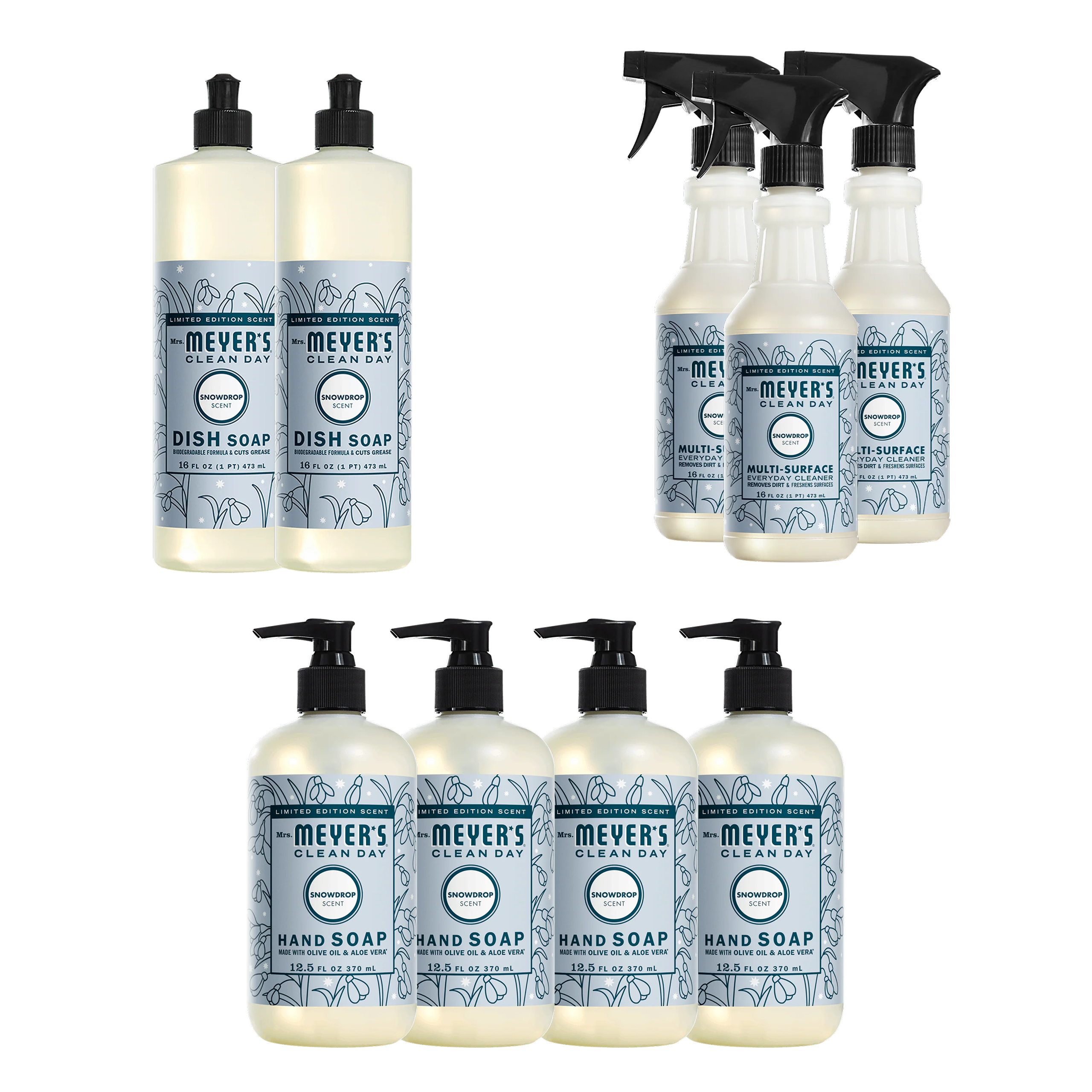 Snowdrop Essentials Plus 9-Count Bundle – Mrs. Meyer's Clean Day