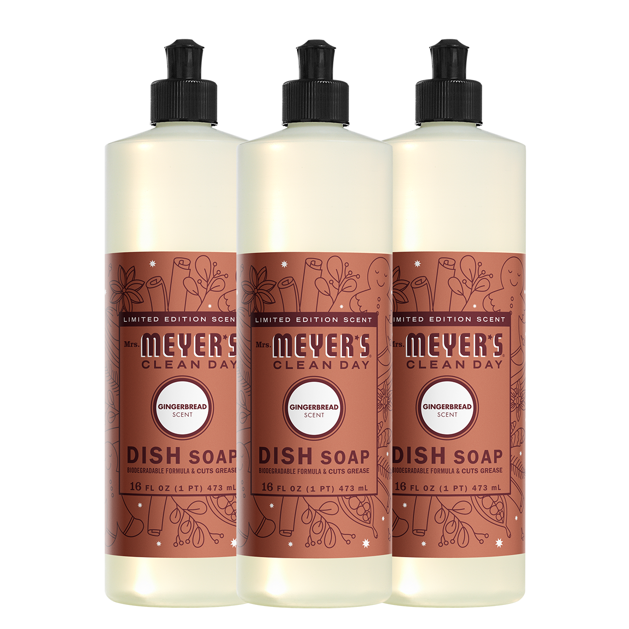 Mrs. Meyer's Gingerbread Dish Soap 3-count bundle – Mrs. Meyer's Clean Day
